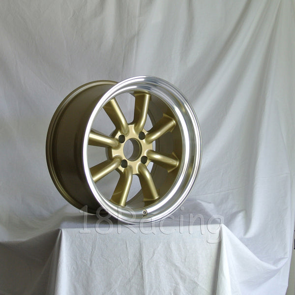 Rota Wheels RKR 1785 4X114.3 4 73 Gold with Polish Lip – 18racing