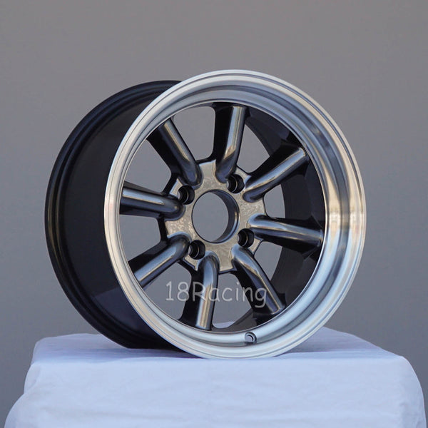 Rota Wheels RKR 1580 4X110 10 73 Hyperblack with Polish Lip – 18racing
